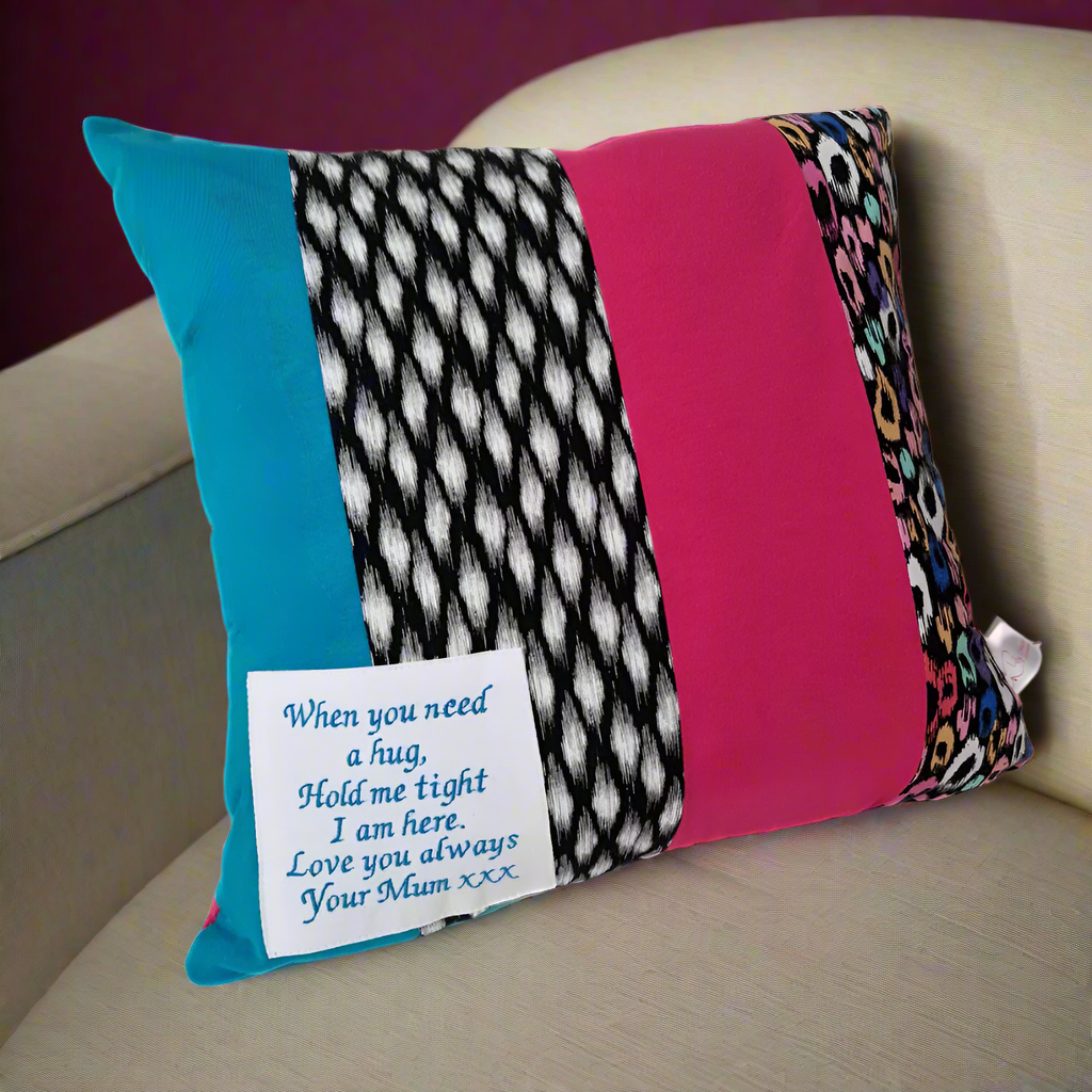 Memory Cushion - Patchwork Stripe Cushion | Lily Grace Keepsakes